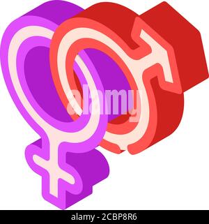 gender signs together isometric icon vector. gender signs together sign ...