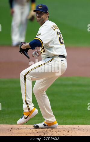 Milwaukee Brewers pitcher Josh Lindblom throws during spring training ...