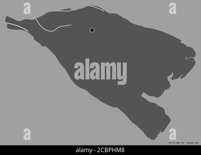 Ben Tre, province of Vietnam. Bilevel elevation map with lakes and ...