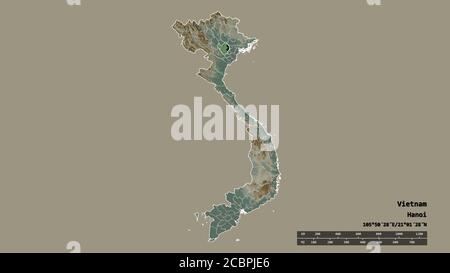 Map of the capital city Hanoi with main streets, rivers, lakes, urban ...