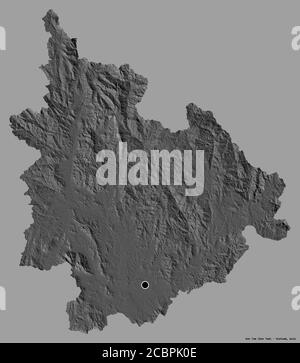 Kon Tum, province of Vietnam. Bilevel elevation map with lakes and ...