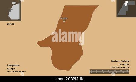 Shape of Laayoune, province of Western Sahara, with its capital ...