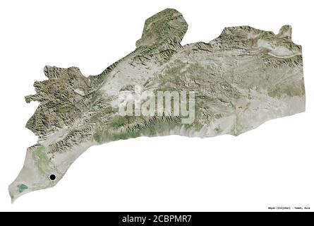 Shape of Abyan, governorate of Yemen, and its capital. Distance scale ...