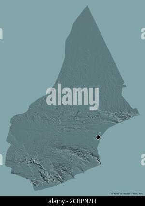 Shape of Al Mahrah, governorate of Yemen, with its capital isolated on ...