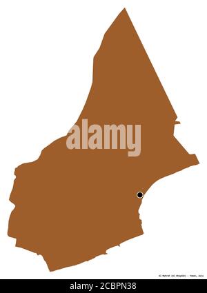 Shape of Al Mahrah, governorate of Yemen, with its capital isolated on ...