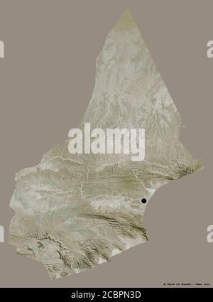 Shape of Al Mahrah, governorate of Yemen, with its capital isolated on ...