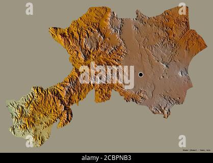 Shape of Dhamar, governorate of Yemen, and its capital. Distance scale ...