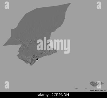 Shape of Hadramawt, governorate of Yemen, with its capital isolated on ...