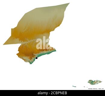 Shape of Hadramawt, governorate of Yemen, with its capital isolated on ...