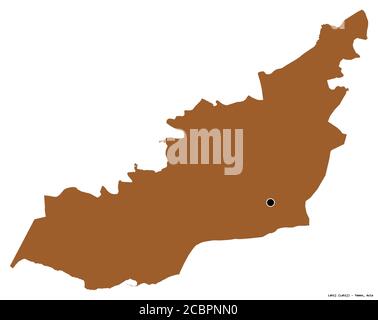 Shape of Lahij, governorate of Yemen, with its capital isolated on ...