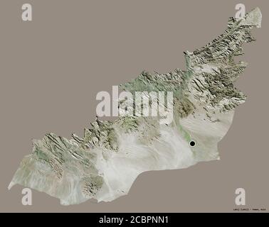 Shape of Lahij, governorate of Yemen, with its capital isolated on ...