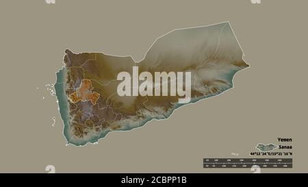 Map of the capital city Sanaa with main streets, rivers, lakes, urban ...