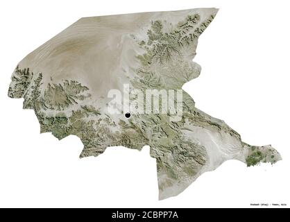 Shape of Shabwah, governorate of Yemen, with its capital isolated on a ...