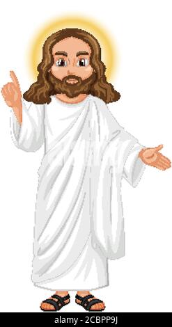 Jesus preaching in standing position character illustration Stock ...