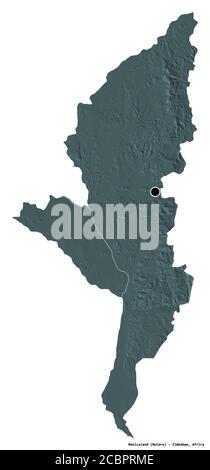 Shape of Manicaland, province of Zimbabwe, with its capital isolated on ...