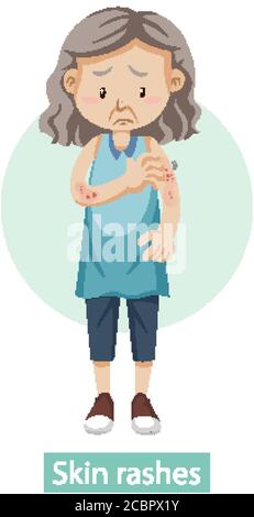 Cartoon character with skin rashes symptoms illustration Stock Vector ...