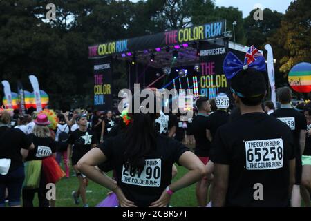 The Color Run Night in Sydney, NSW, Australia Stock Photo - Alamy