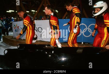 Bobsleigh - Winter Olympics - Nagano 1998 - Four-Man Stock Photo - Alamy