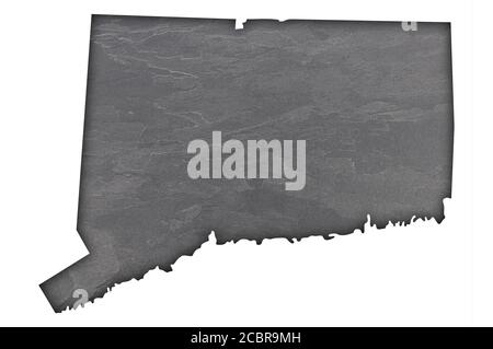 Map of Connecticut on dark slate Stock Photo - Alamy