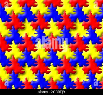 Jigsaw puzzle seamless pattern Stock Photo - Alamy