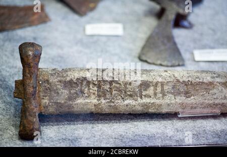 Ancient Carolingian sword from the archeology collection of the History ...
