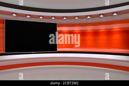 Tv Studio. Backdrop for TV shows .TV on wall. News studio. The perfect ...