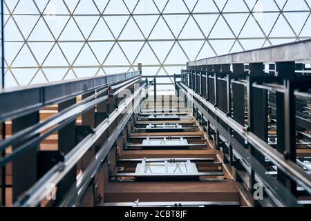 A look into a Elevator hoistway Stock Photo - Alamy