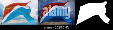 Flag of Primorsky Krai. High resolution close-up 3D illustration. Flags ...