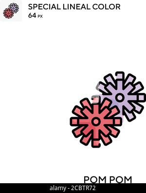 Pom pom Special lineal color icon. Illustration symbol design template ...