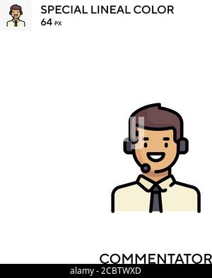 Commentator Special lineal color icon. Illustration symbol design ...