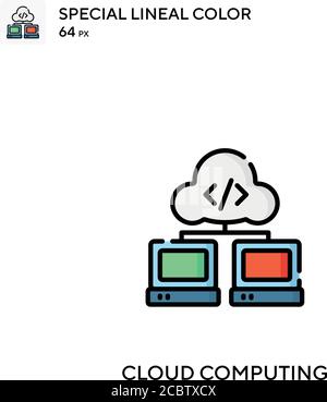 Cloud computing Special lineal color icon. Illustration symbol design template for web mobile UI ...