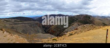 Road from Prince Albert into the mountain cliffs along the Swartberg ...