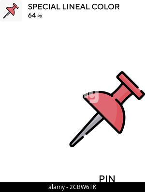 Push pin Special lineal color vector icon. Illustration symbol design ...