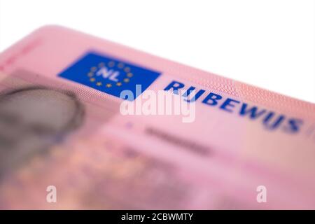 Dutch drivers license isolated on white background Stock Photo - Alamy