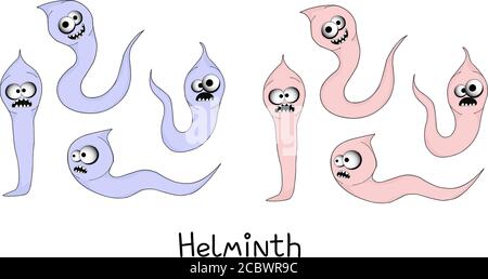 helminths, roundworms. intestinal parasites. warning sign parasitism ...