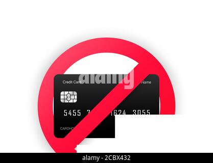 Cash only, Stop sign. No debit or credit card. Money sign. Vector on ...