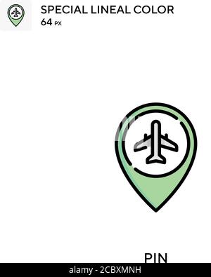 Pin map Special lineal color vector icon. Pin map icons for your ...