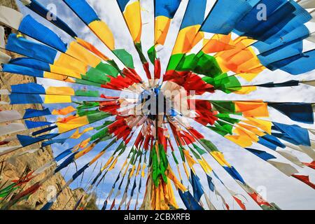Prayer flag tent-Thirtythree Heaven Grottoes-MatiSi-Horse Hoof Temple ...
