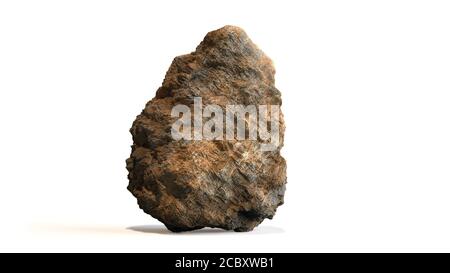 natural stone with shadow isolated on white background. sea pebbles ...
