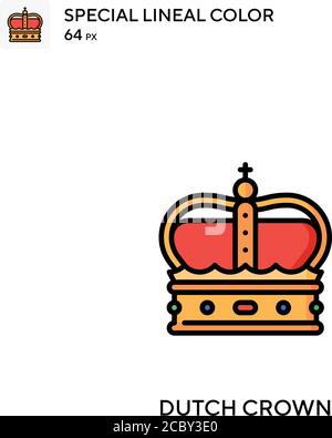 Dutch royal crown icon, Crown of the Netherlands. Black and white and ...