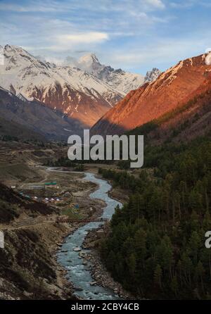 Camping in Chitkul Village Trek, Himachal Pradesh Stock Photo - Alamy