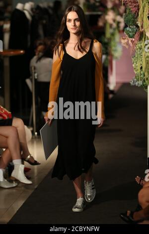 A model walks in the Myer Fashion Runway show Stock Photo - Alamy