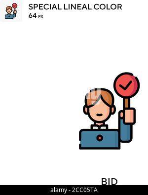 Bid Special lineal color vector icon. Bid icons for your business ...