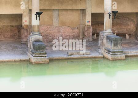Ancient Roman balneae or bath house architecture. Main elevation 1 ...