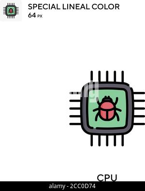 Cpu Special lineal color icon. Illustration symbol design template for ...