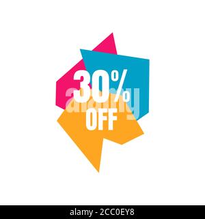 30 percent Off. Discount creative composition. 3d sale symbol with ...