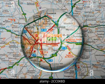 Road Map of York, England Stock Photo - Alamy
