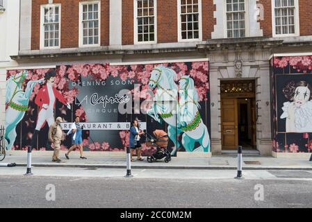 Decorative hoardings at the site of the development of the new La ...