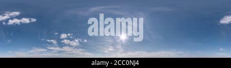 clear blue skybox with clouds as seamless hdri 360 panorama with zenith ...