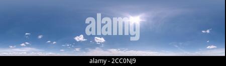 clear blue skybox with clouds as seamless hdri 360 panorama with zenith ...